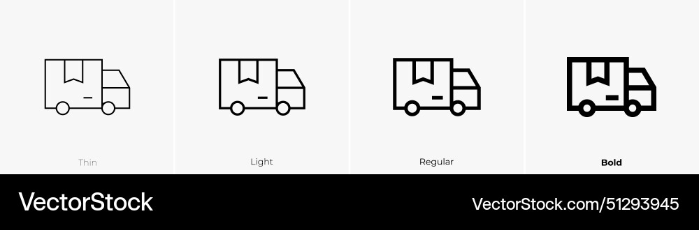 Delivery van icon thin light regular and bold Vector Image