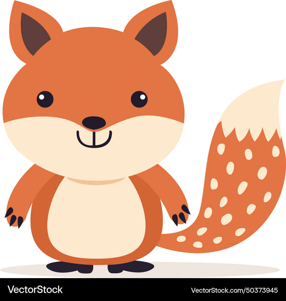 Flat of a stylized cute little fox Royalty Free Vector Image