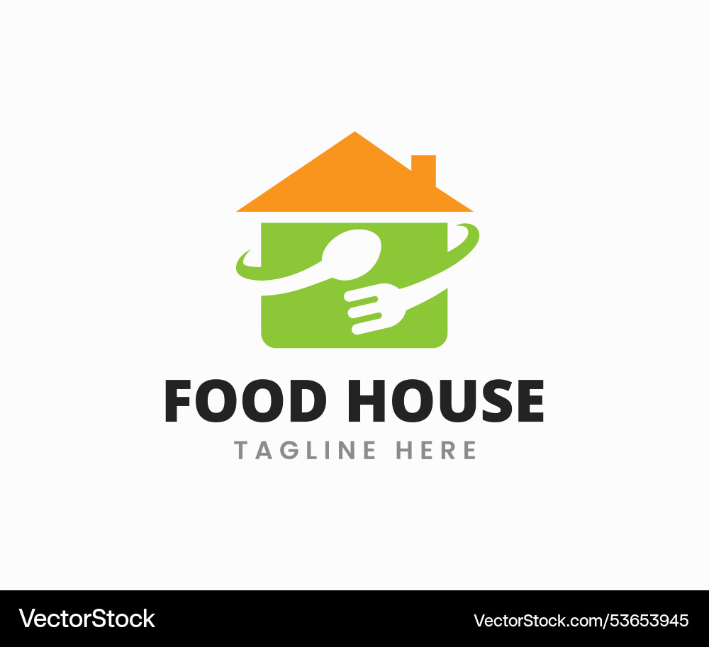 House food logo design and restaurant – Royalty-Free Vector | VectorStock