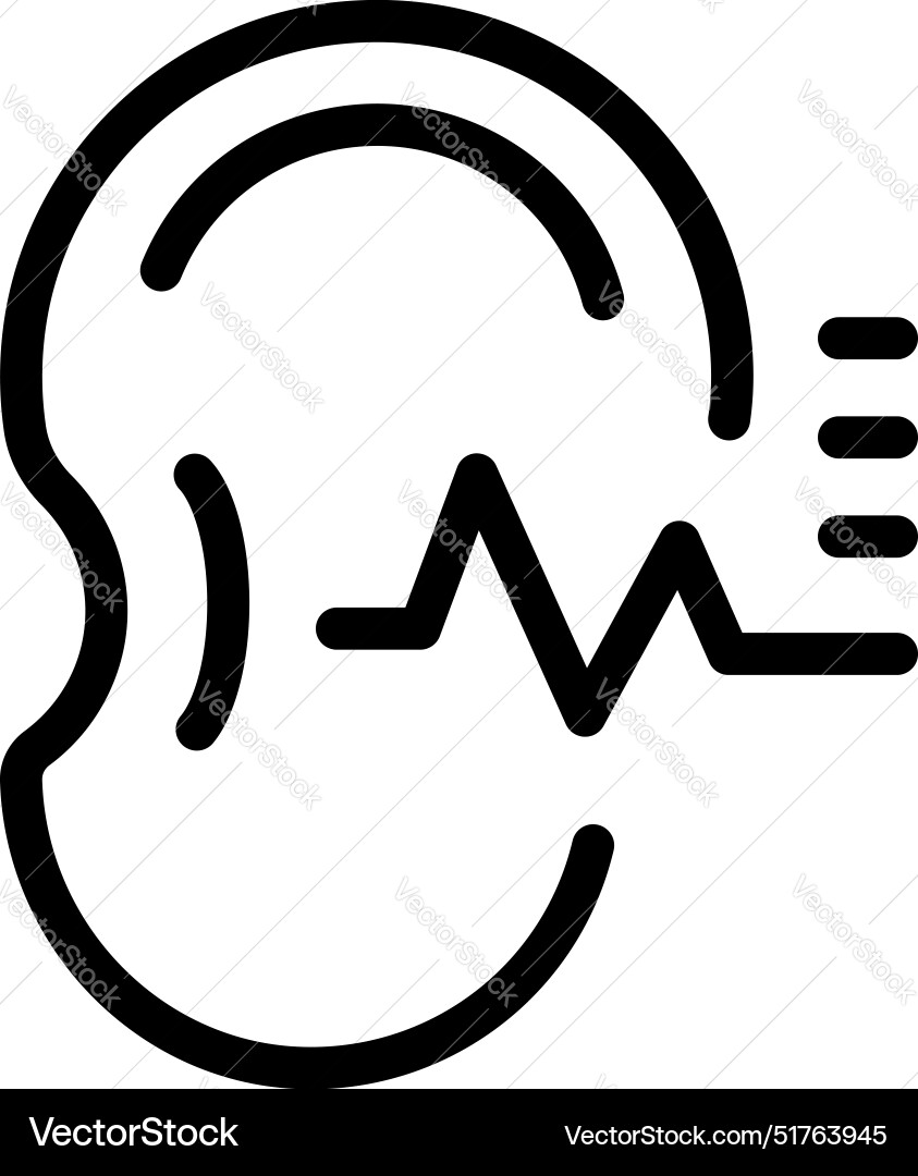 Human ear hearing soundwave icon representing Vector Image