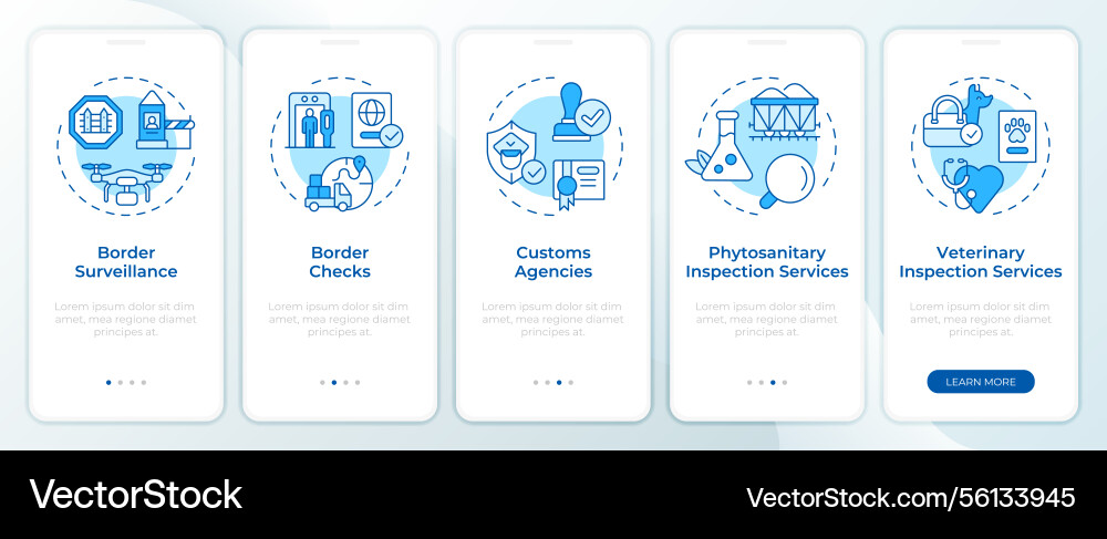Integrated border management blue onboarding Vector Image