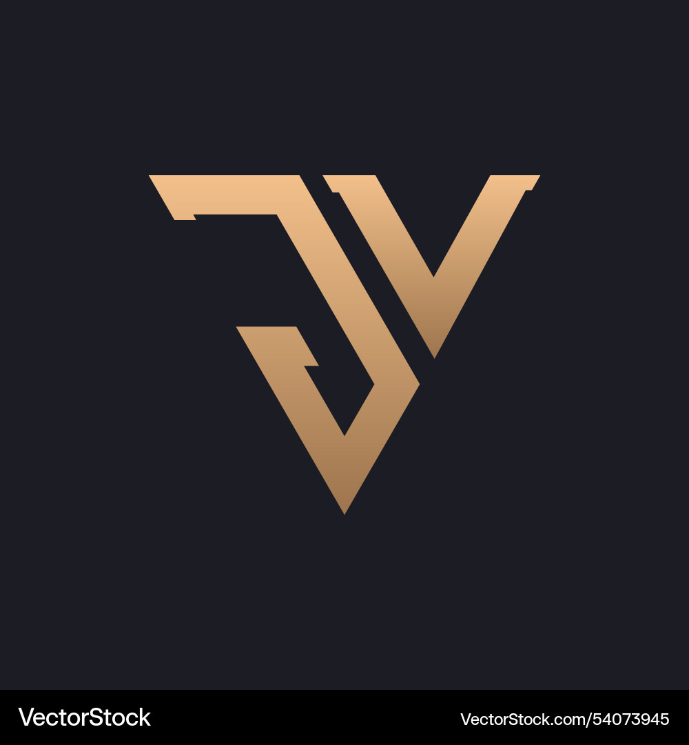 Jv logo design modern minimal elegant and luxury Vector Image