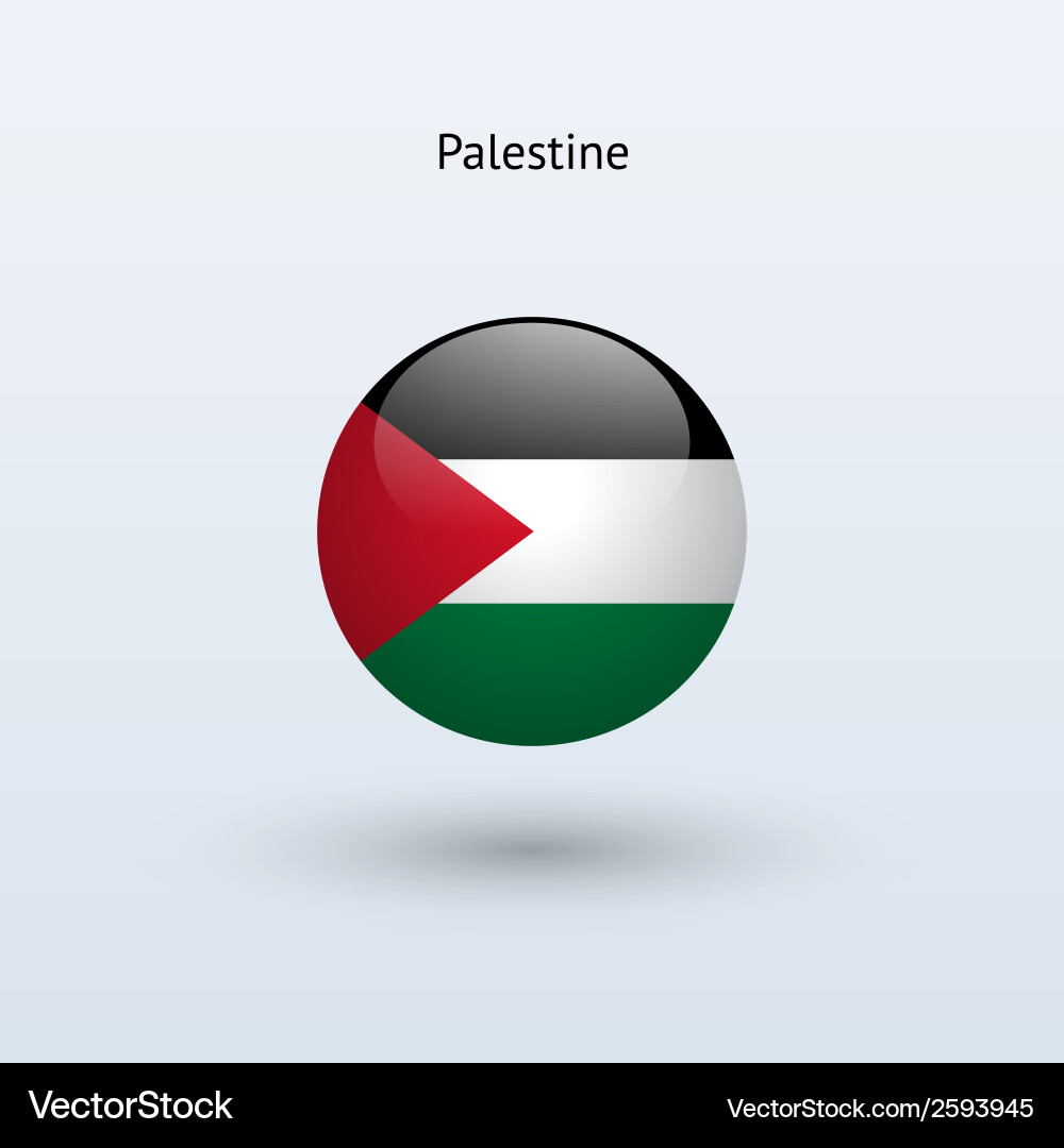 Palestine round flag Royalty Free Vector Image