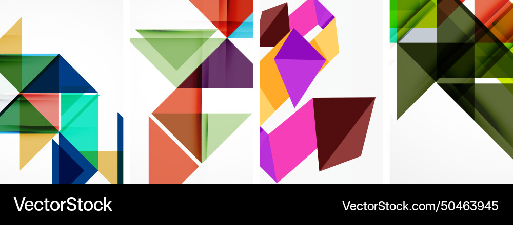 Set of abstract random triangle composition Vector Image
