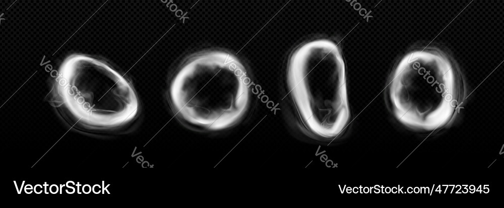 Smoke ring cloud steam round effect Royalty Free Vector