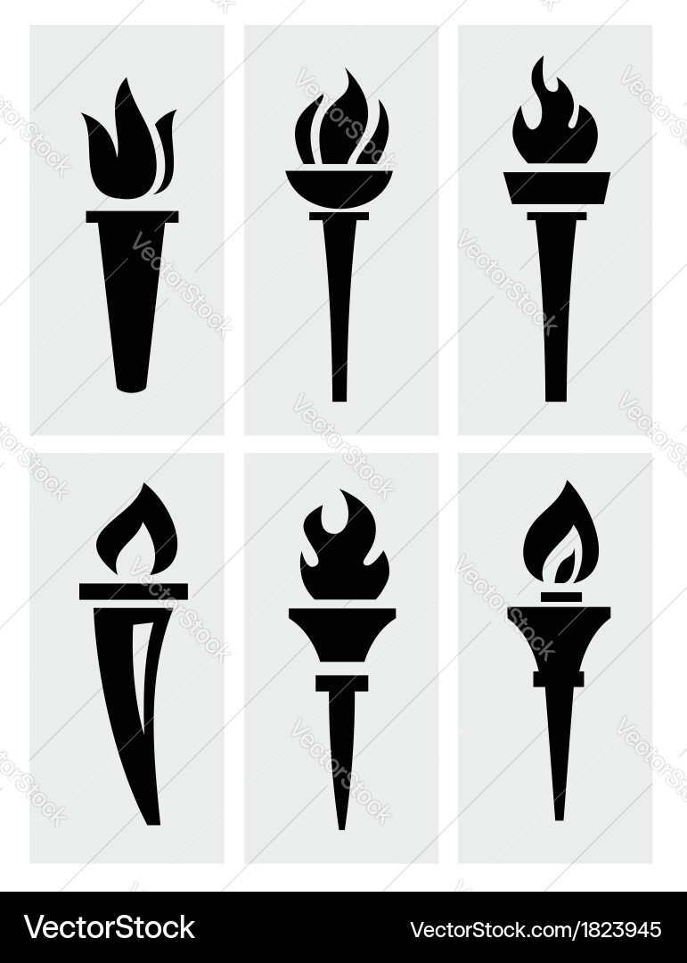 Torch icons set Royalty Free Vector Image - VectorStock