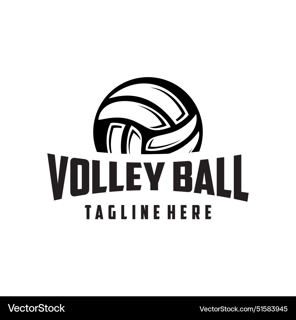 Volleyball sport logo design template Royalty Free Vector