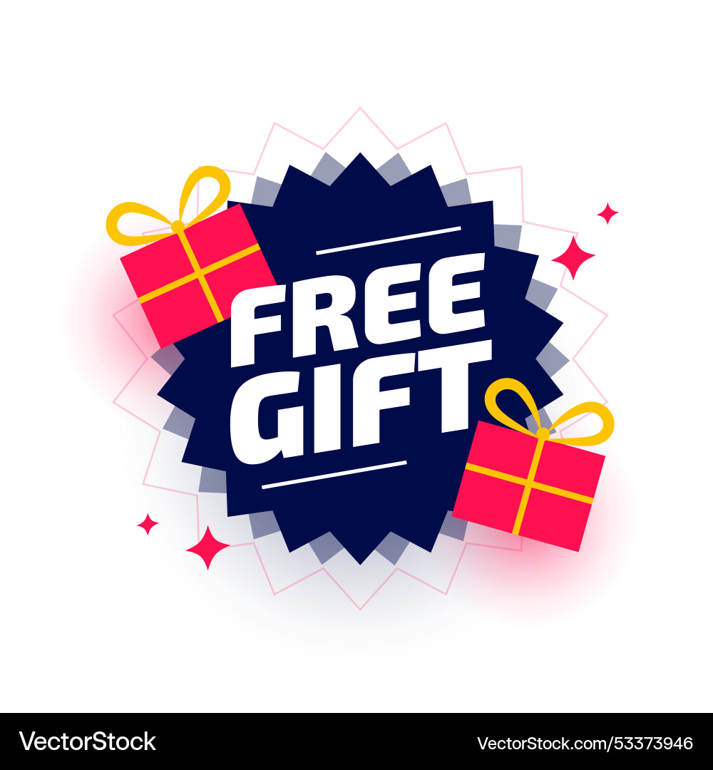 Assured free gift sale offer background Royalty Free Vector