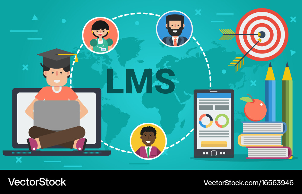 Banner - concept of lms Royalty Free Vector Image