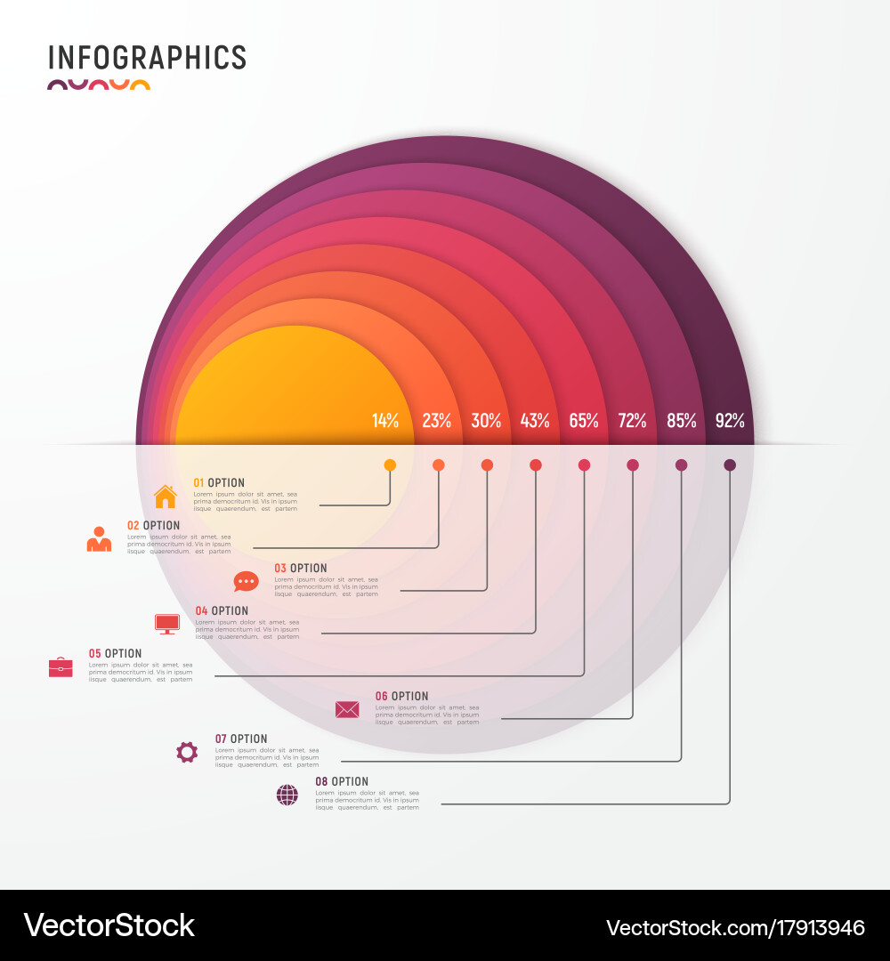Circle chart infographic template Royalty Free Vector Image