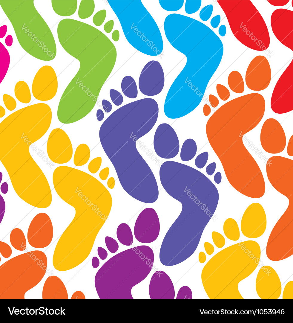 Colorful feet background Royalty Free Vector Image