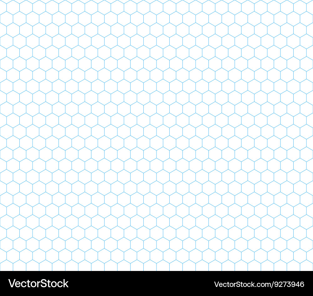 Cyan hexagon grid seamless pattern Royalty Free Vector Image