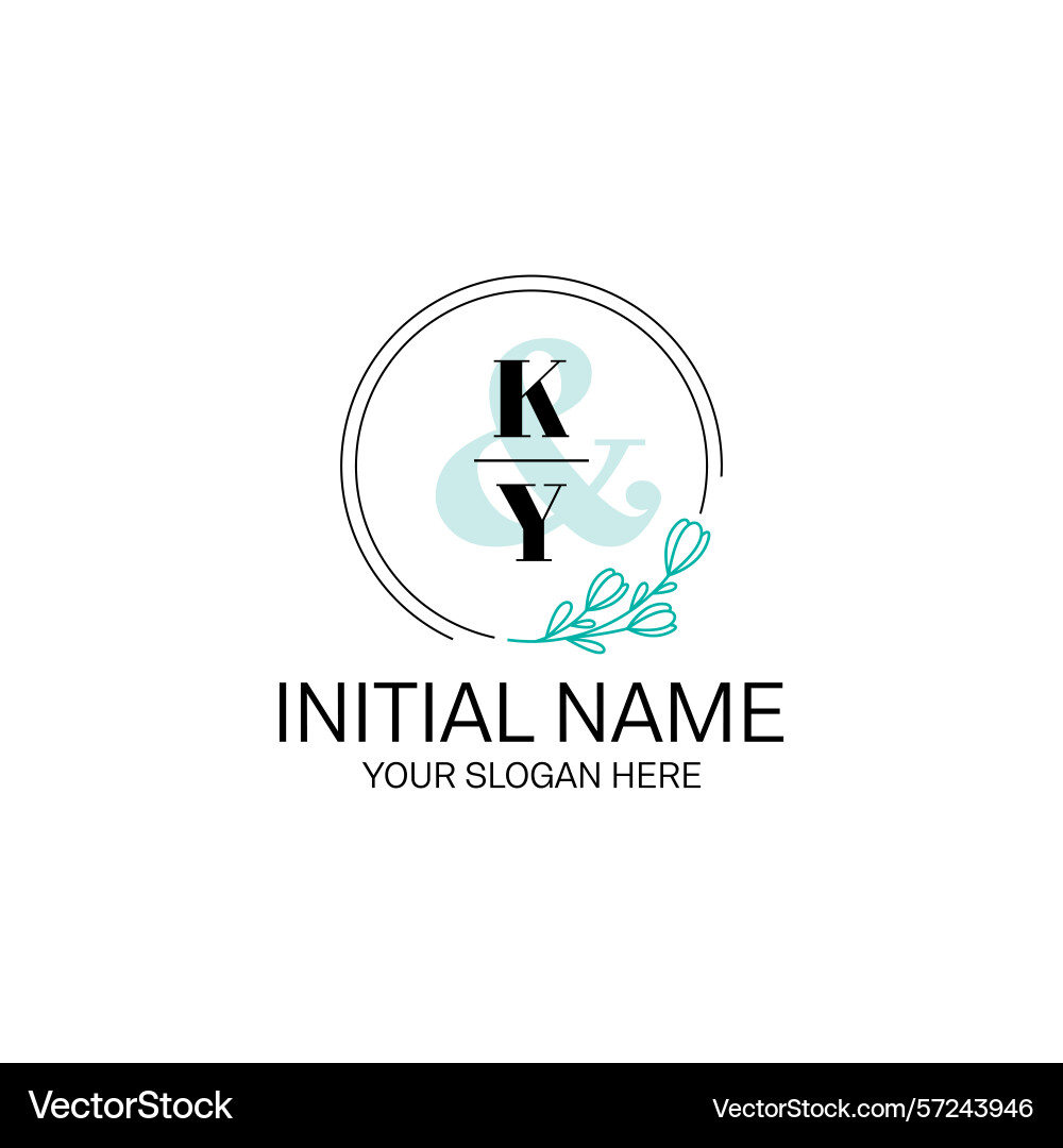Elegant initial ky letter logos for boutique Vector Image