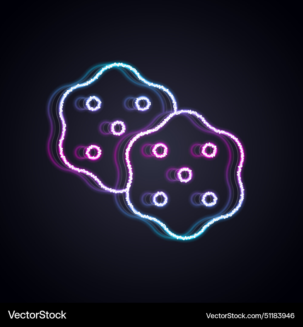 Glowing neon line cracker biscuit icon isolated Vector Image
