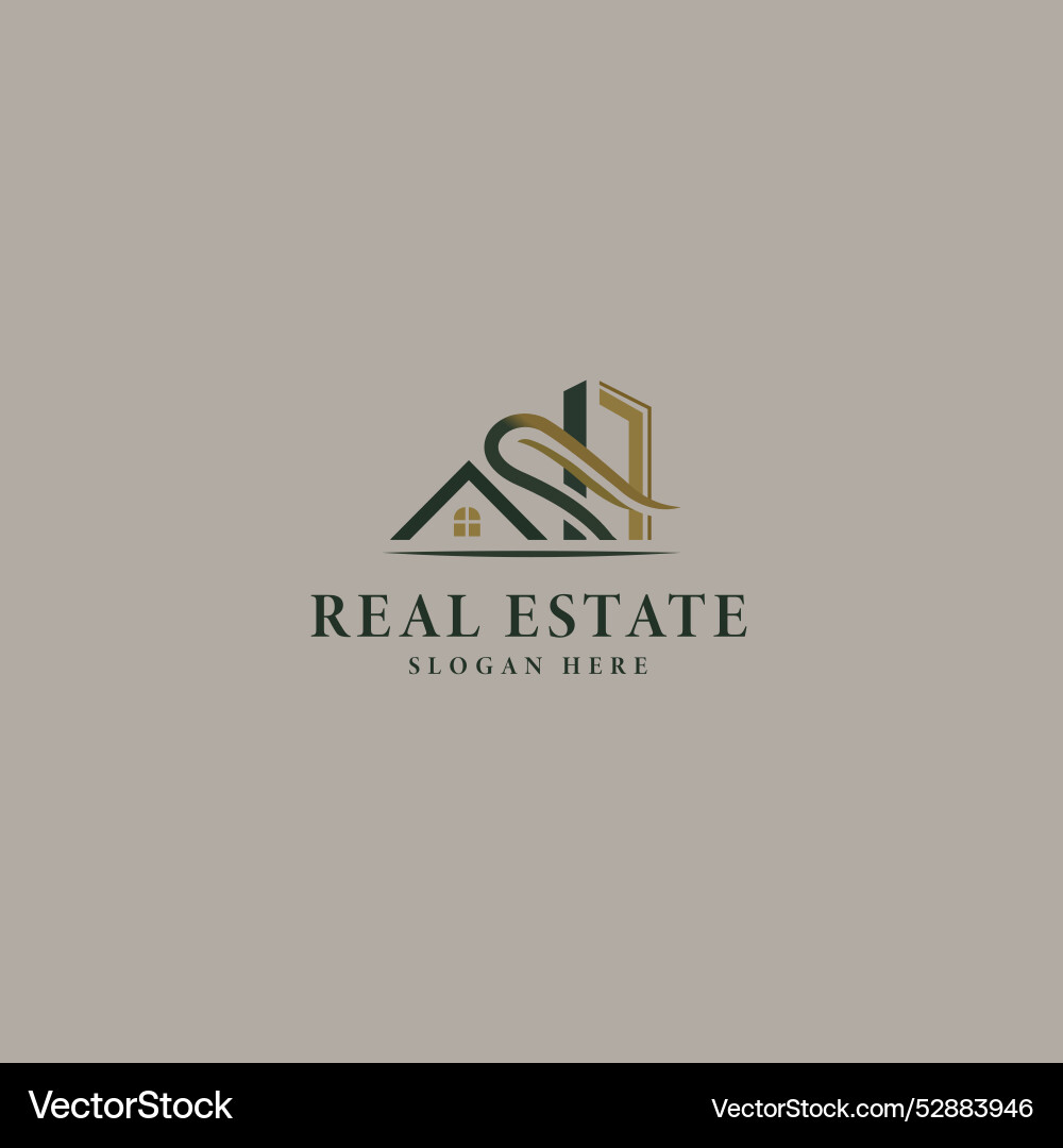 Real estate building logo design template Vector Image