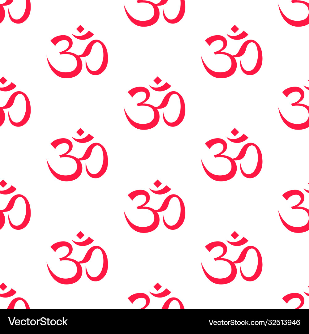 Seamless om symbol pattern Royalty Free Vector Image