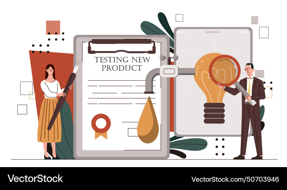 Testing new product concept Royalty Free Vector Image