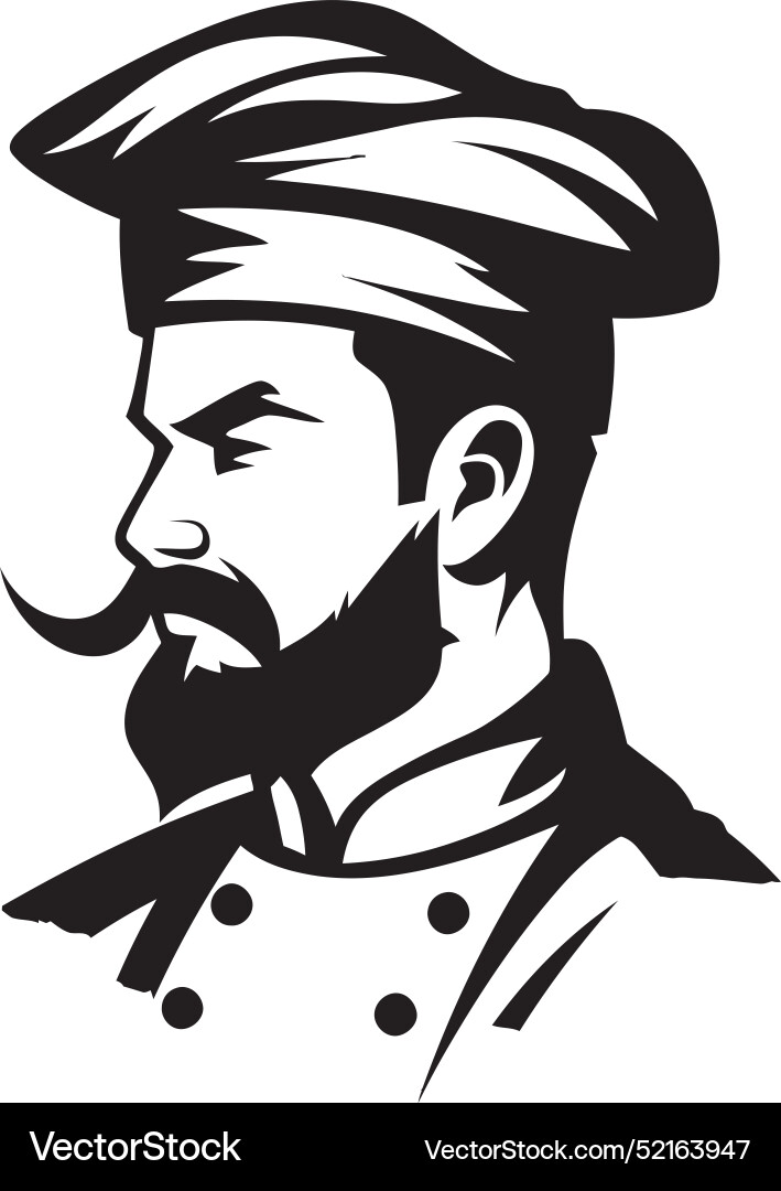 Culinary journey elegant chef silhouette Vector Image