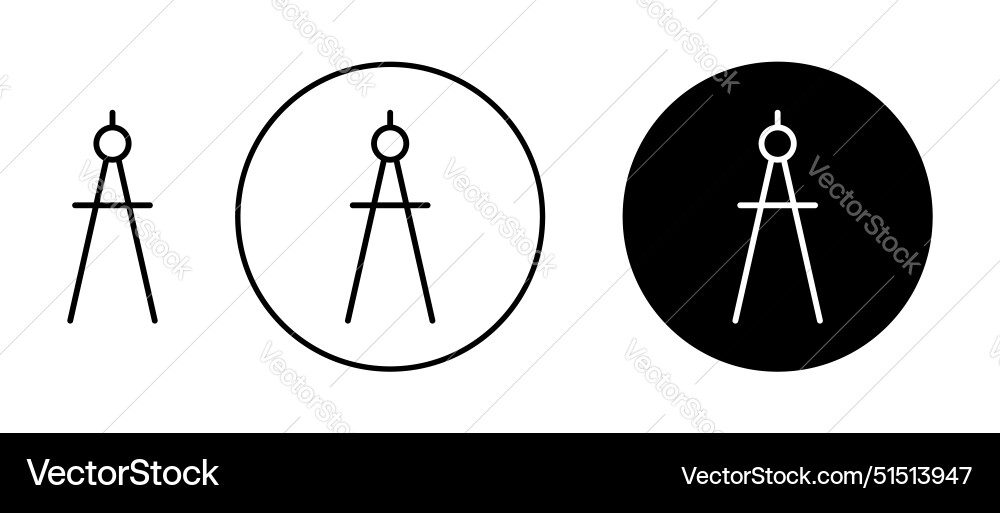 Drafting compass icon Royalty Free Vector Image