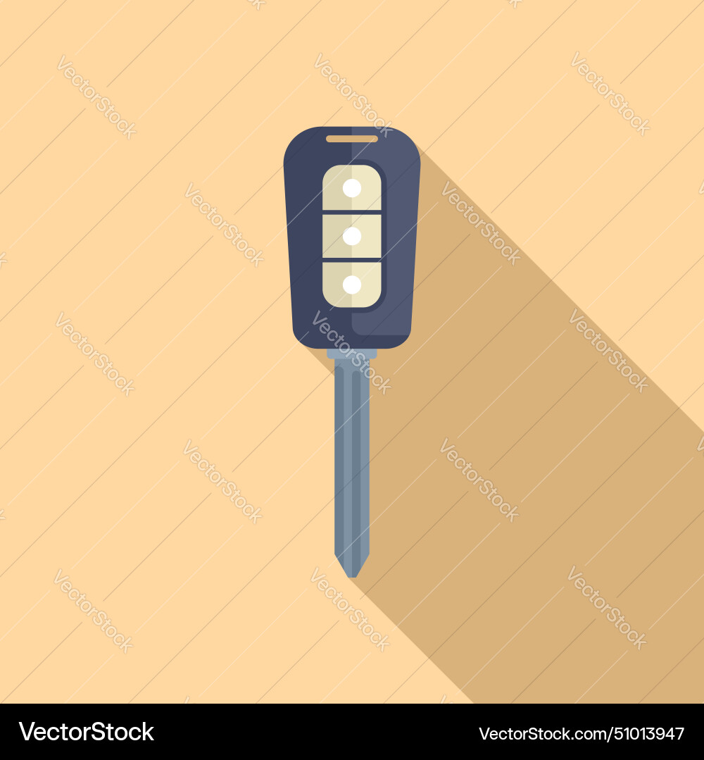 Long key control icon flat vehicle Royalty Free Vector Image