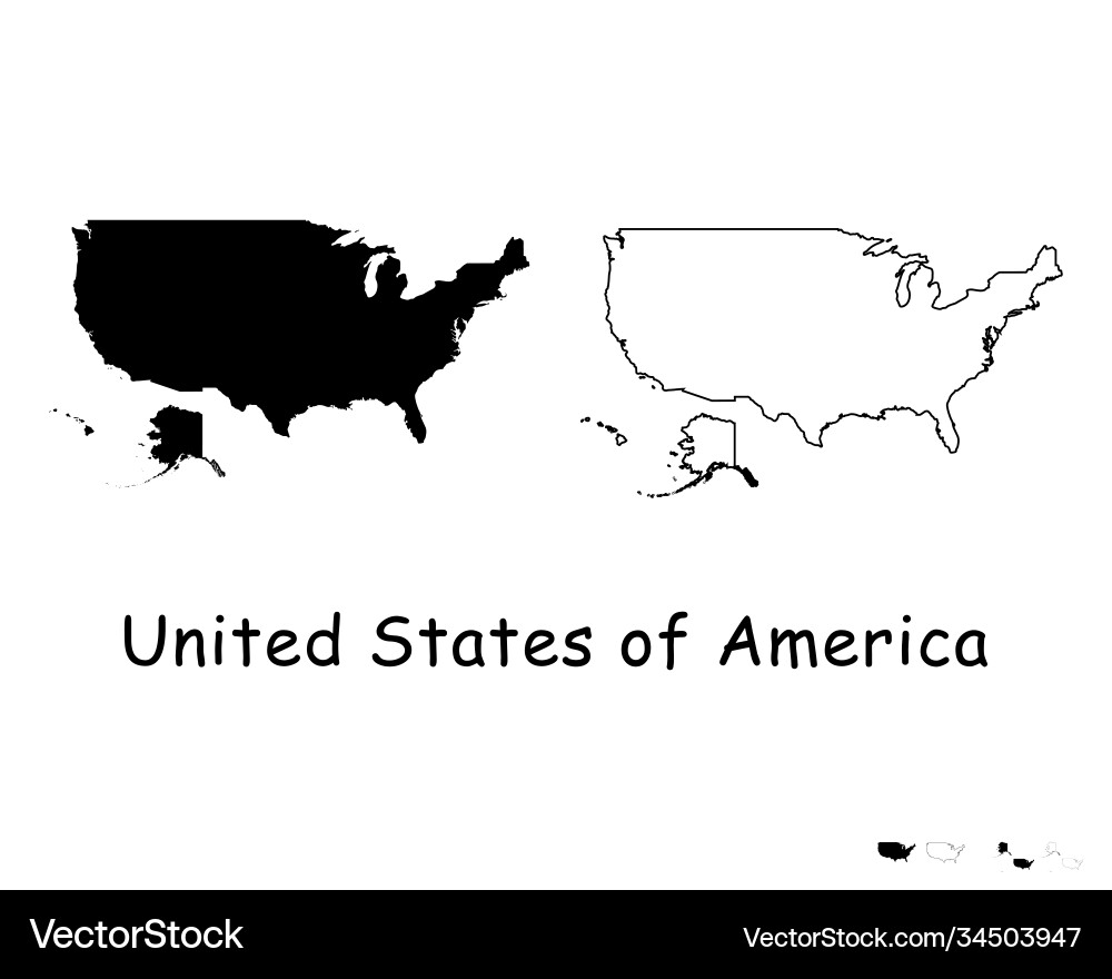 USA Map Silhouette Royalty Free Vector Image - VectorStock