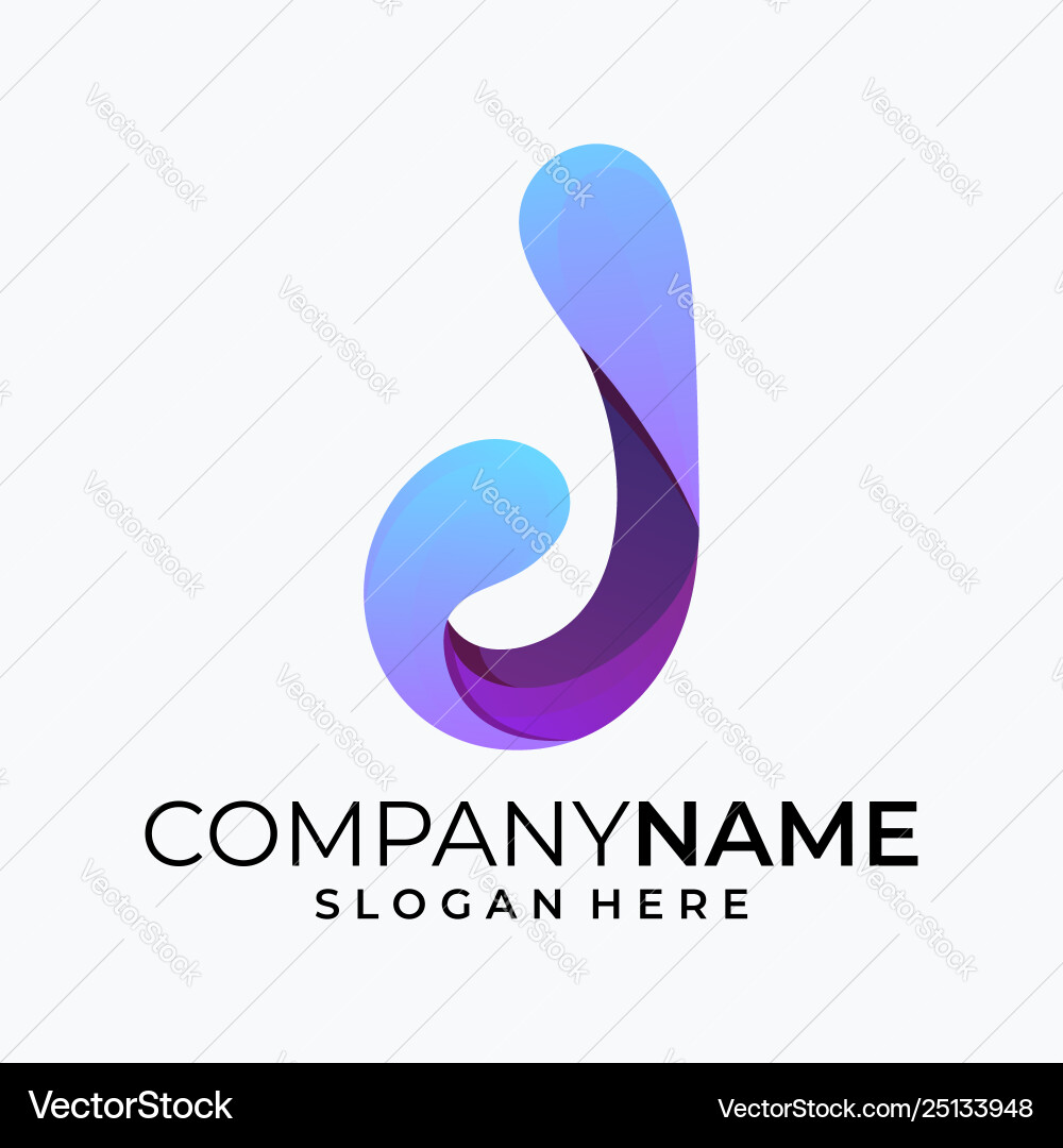 Abstract letter j template Royalty Free Vector Image