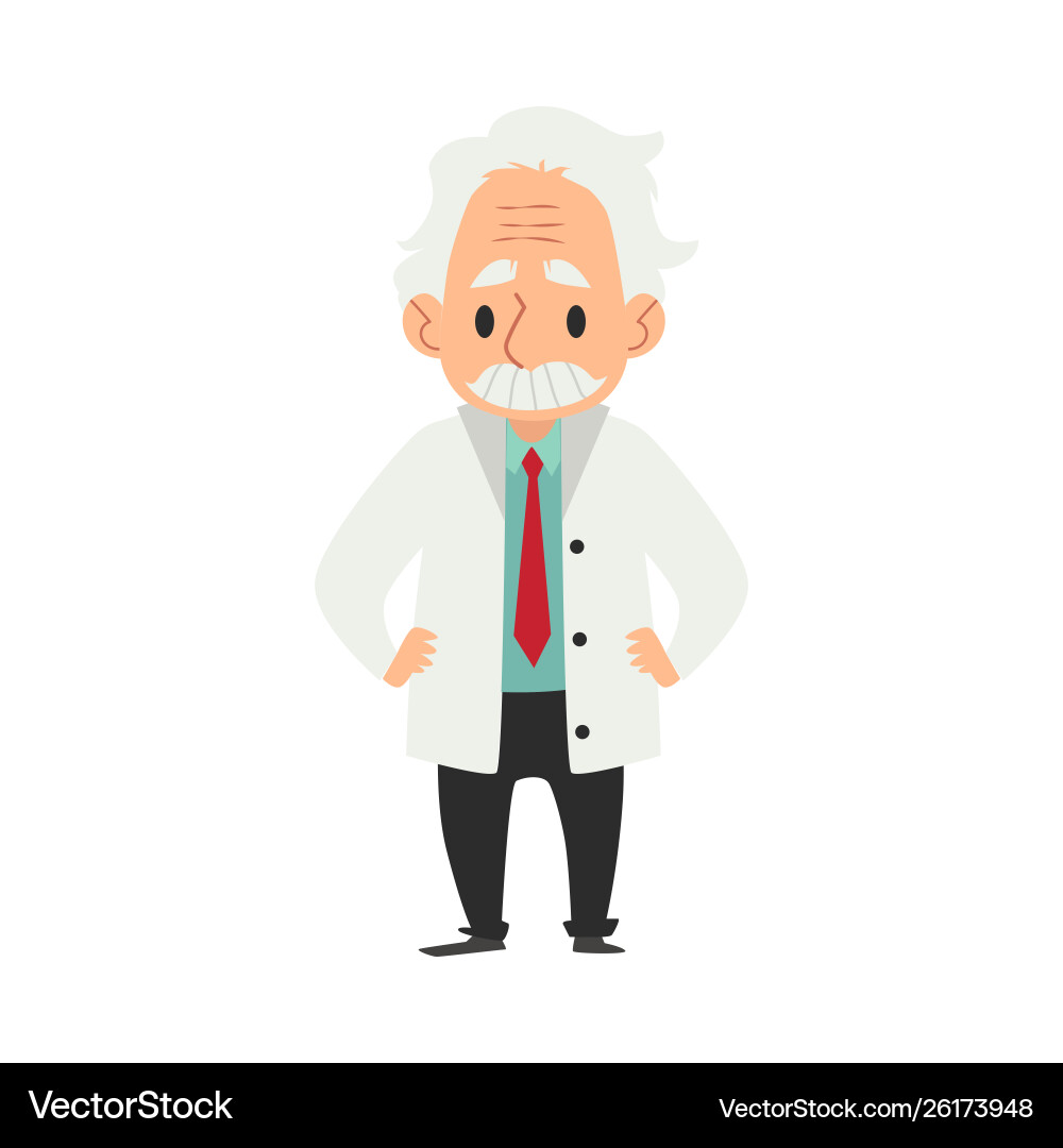 An old wise man with a mustache scientist Vector Image