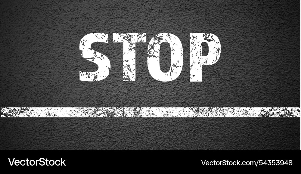Asphalt road with stop lane marking concrete Vector Image