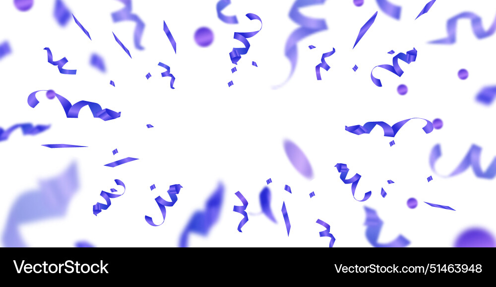Blue glossy confetti flying on white Royalty Free Vector
