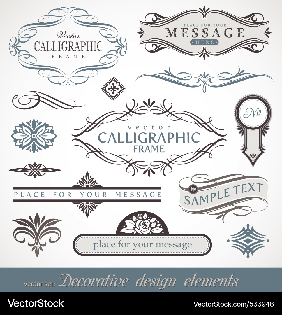 Calligraphic design elements Royalty Free Vector Image