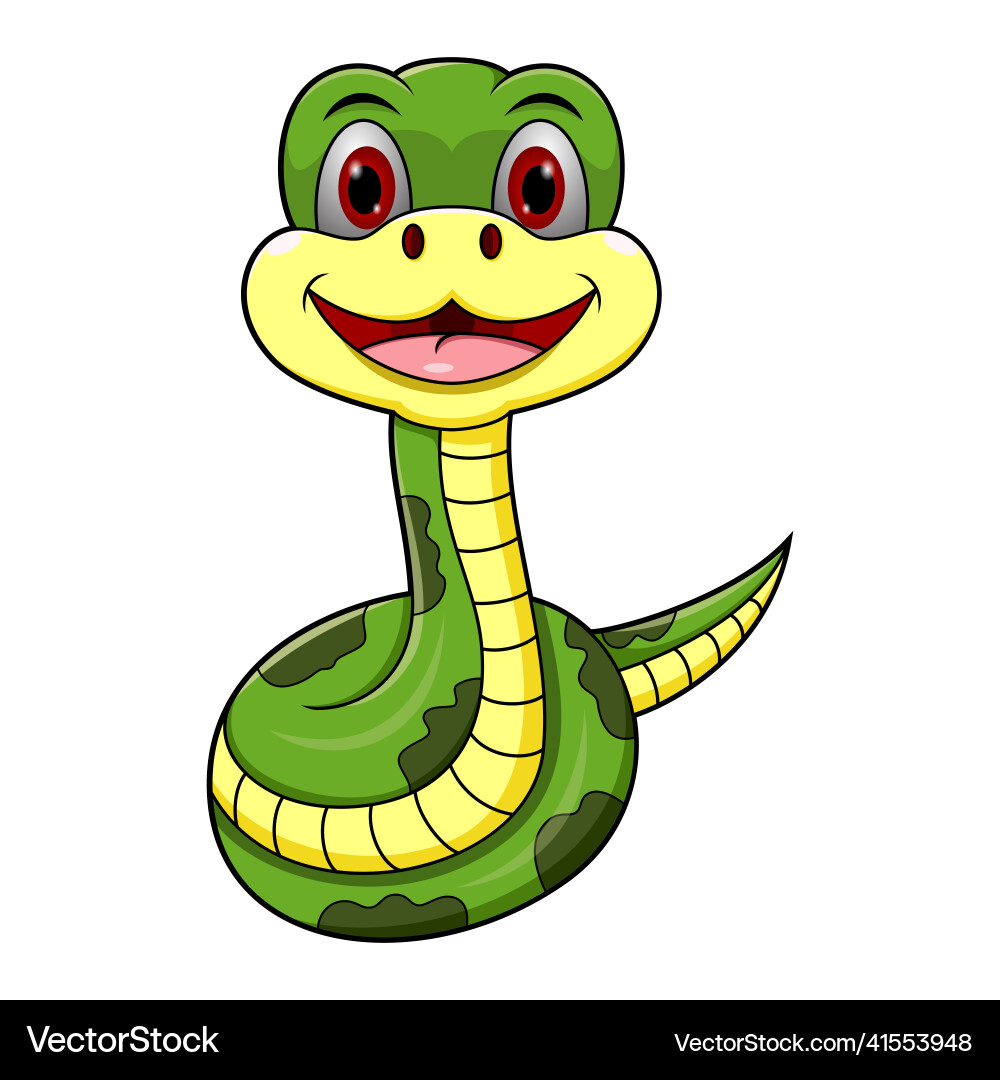 Cartoon cute happy snake smile Royalty Free Vector Image