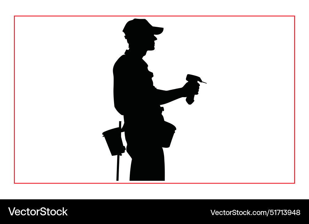 House painter silhouette Royalty Free Vector Image
