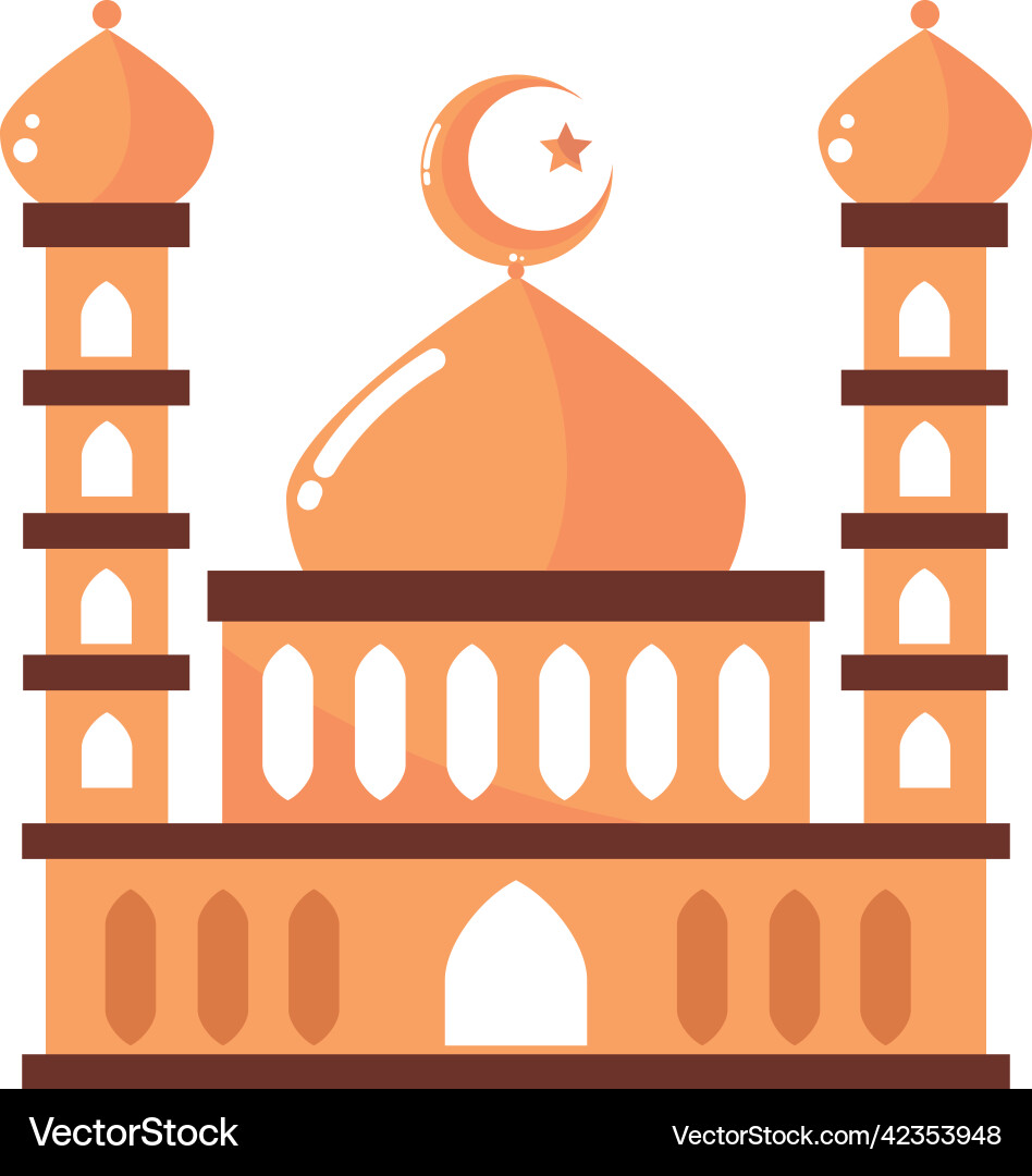 Islamic mosque building Royalty Free Vector Image