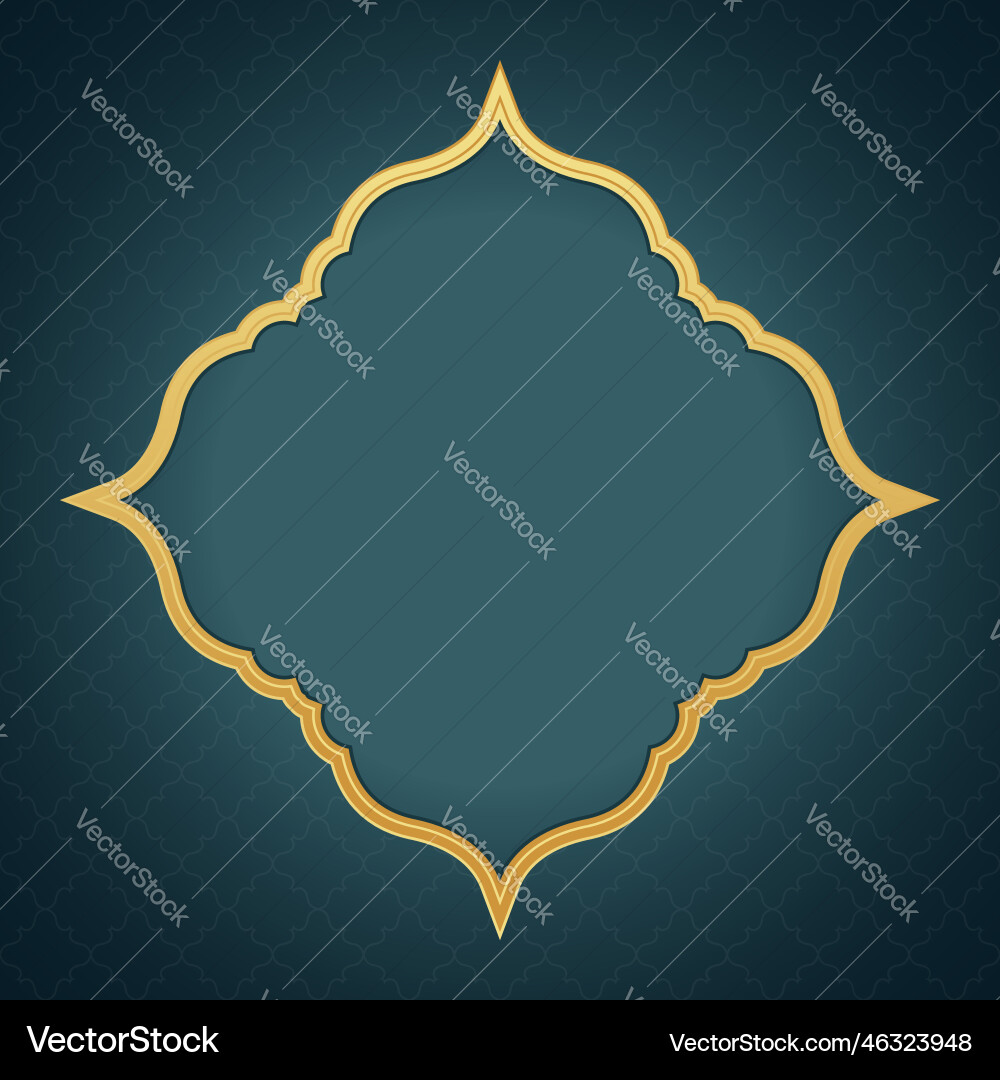 Islamic ramadan 3d gold frame background Vector Image