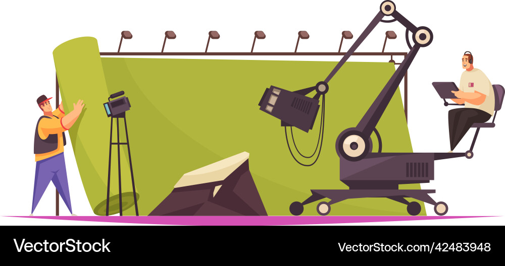 Movie shooting studio composition Royalty Free Vector Image