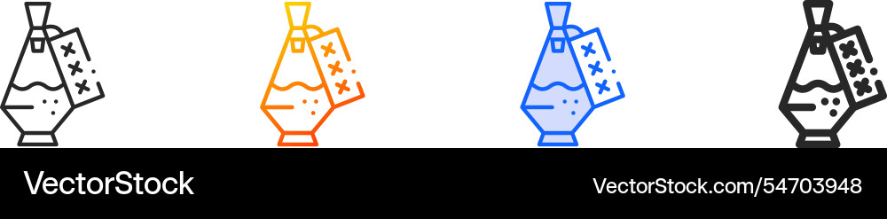 Poison iconthin linear gradient blue stroke Vector Image