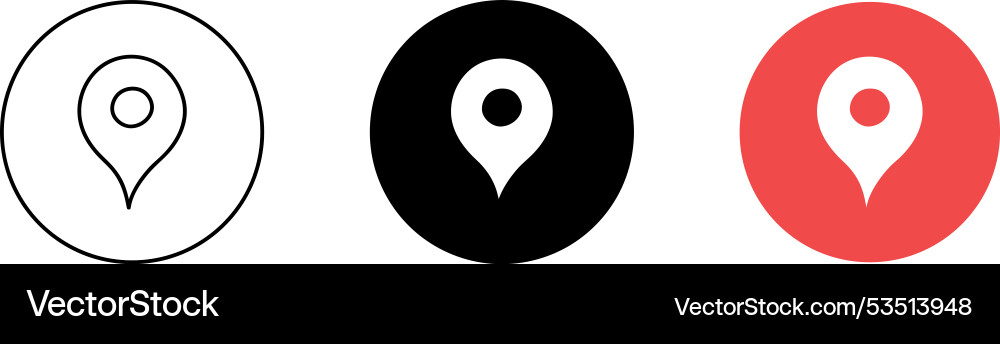 Push location icon set place position symbol Vector Image