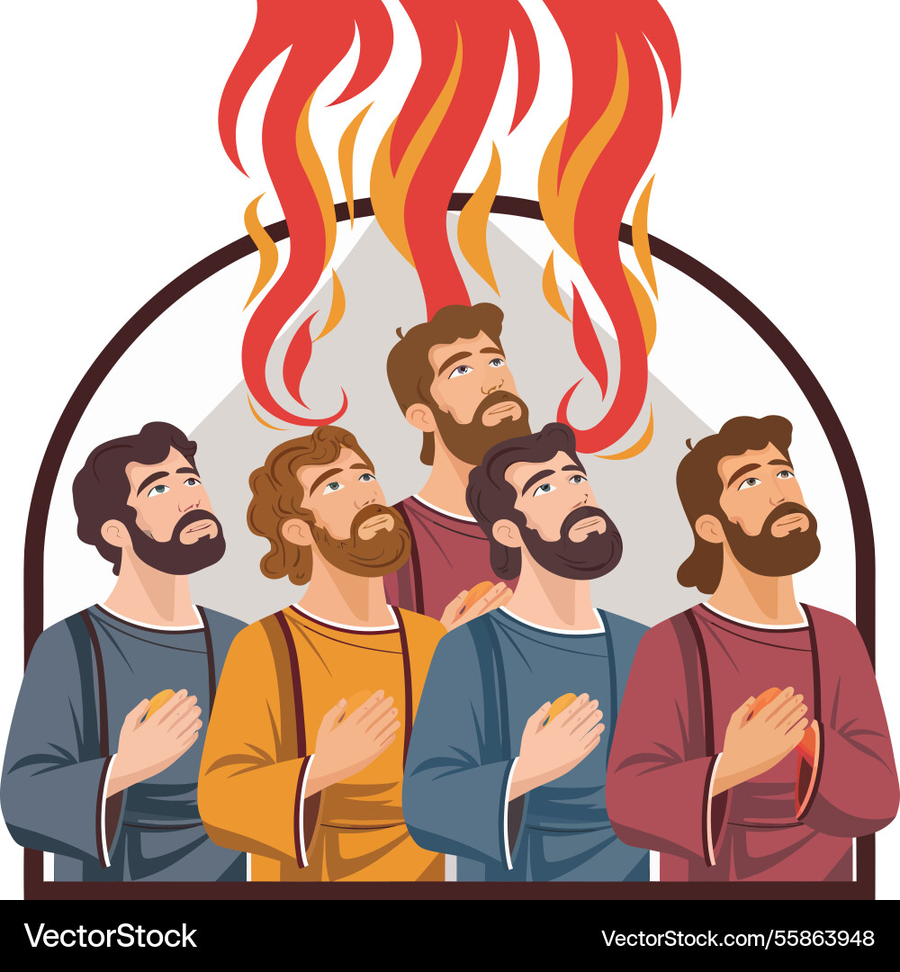 Spirit of pentecost in unity Royalty Free Vector Image