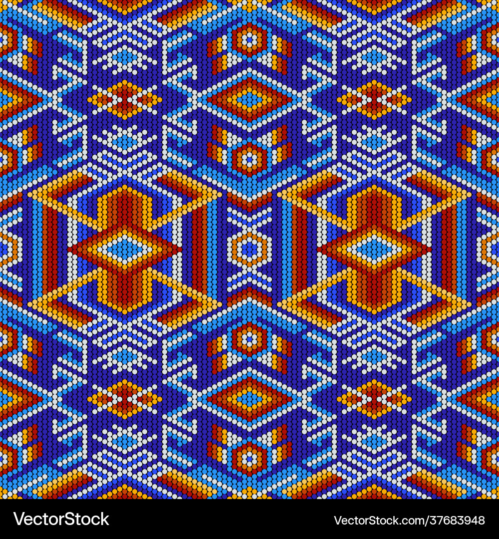 Tribal seamless pattern with mexican huichol art Vector Image
