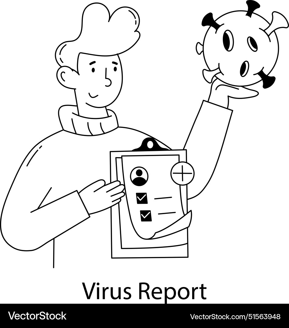 Virus report Royalty Free Vector Image - VectorStock