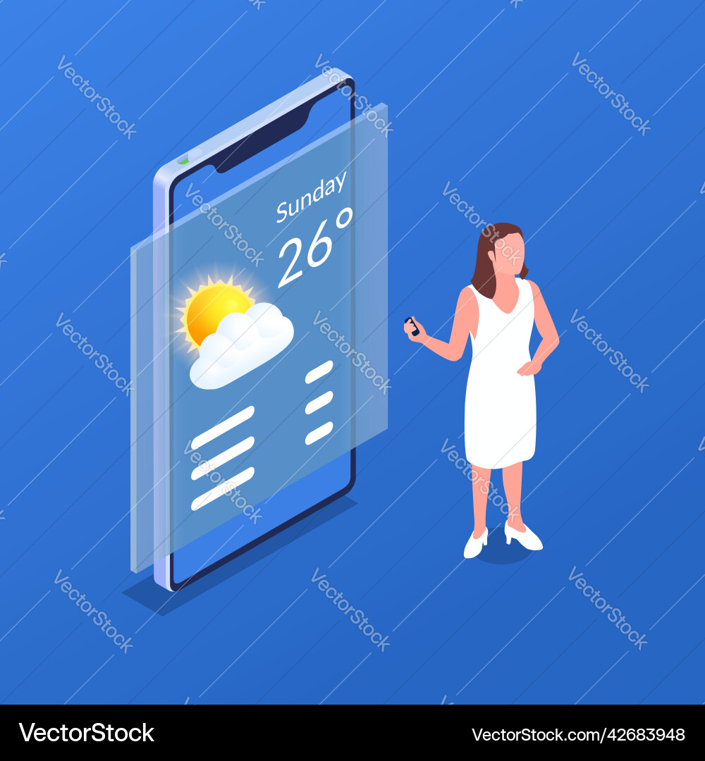 Weather forecast composition Royalty Free Vector Image
