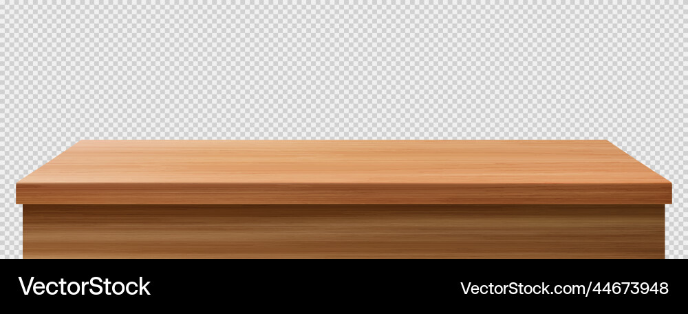 Wooden table foreground tabletop front view Vector Image