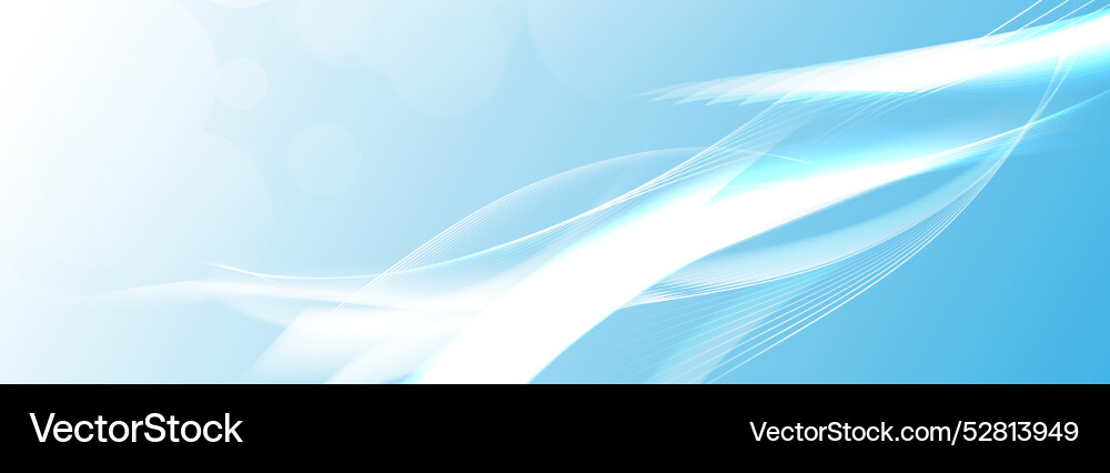 Abstract wavy lights tech on blue background Vector Image