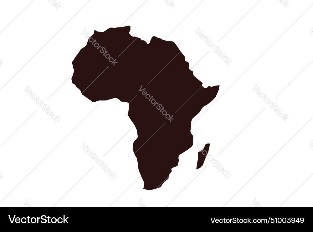 Africa map silhouette isolated on white Royalty Free Vector Africa map silhouette isolated on white Royalty Free Vector