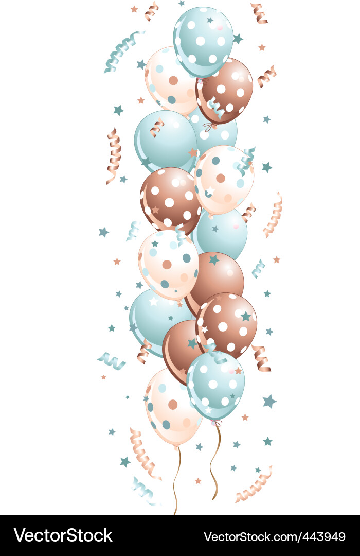 Blue holiday balloons in line Royalty Free Vector Image