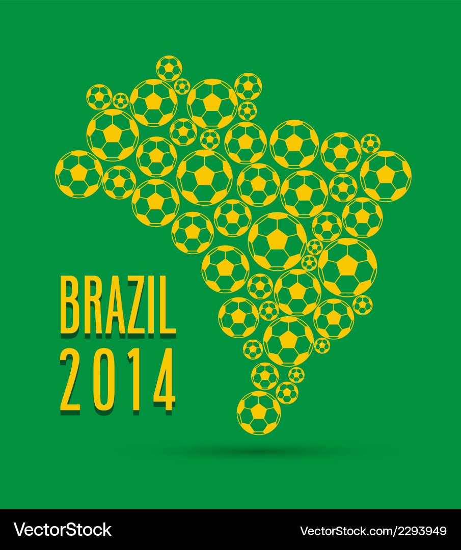 Brazil 2014 creative map Royalty Free Vector Image