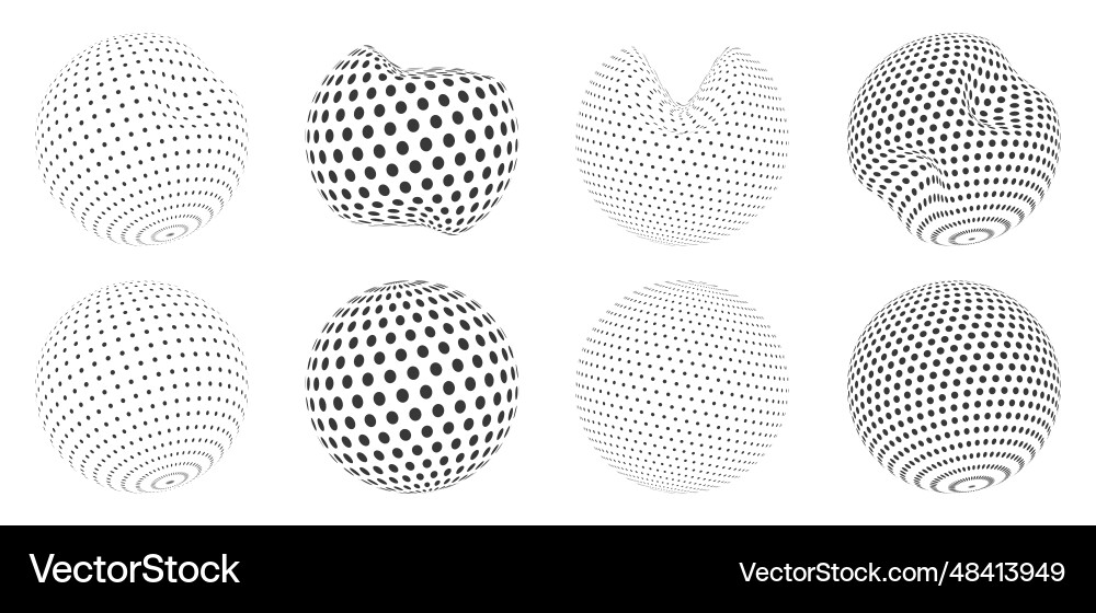 Dot spheres geometric round planet earth ball Vector Image