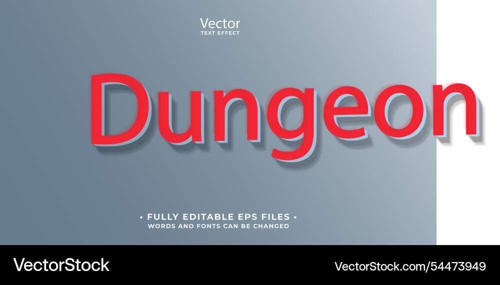 Dungeon red text effect editable eps file Vector Image