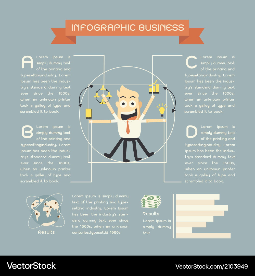 Infographics business cartoon Royalty Free Vector Image