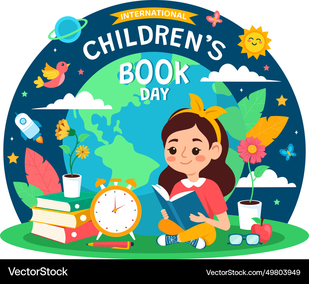 International children book day on 2 april Vector Image